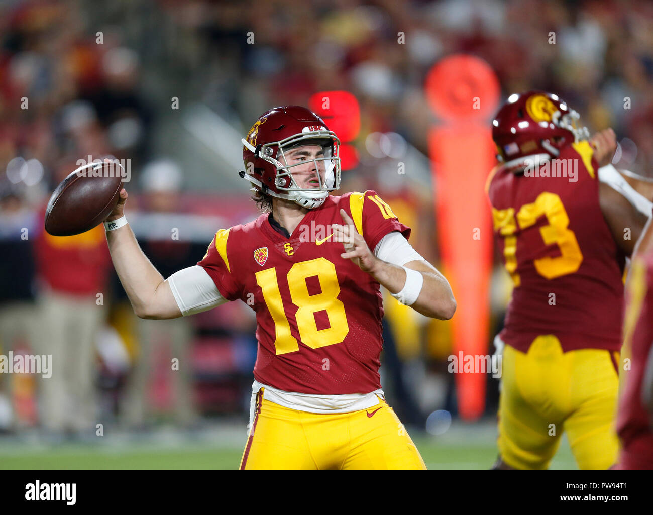 October 13, 2018 USC Trojans quarterback JT Daniels #18 throws a pass ...