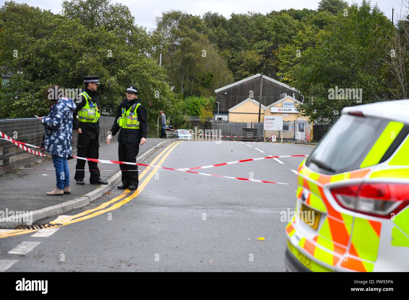 Saturday 13th October 2018. Tonna, South Wales, UK. Flooding effected ...