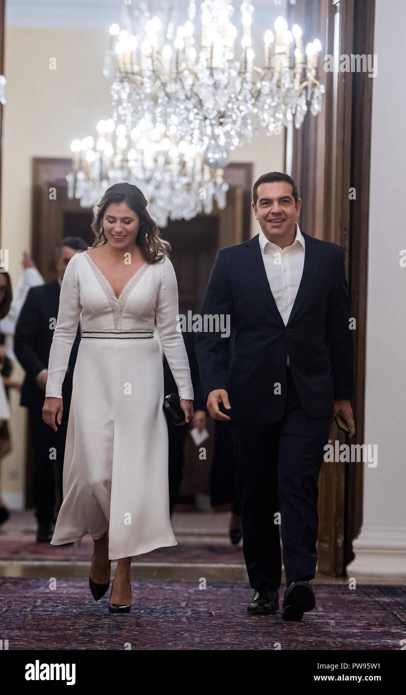 Athens, Greece. 11th Oct, 2018. Greek Prime Minister Alexis Tsipras and ...