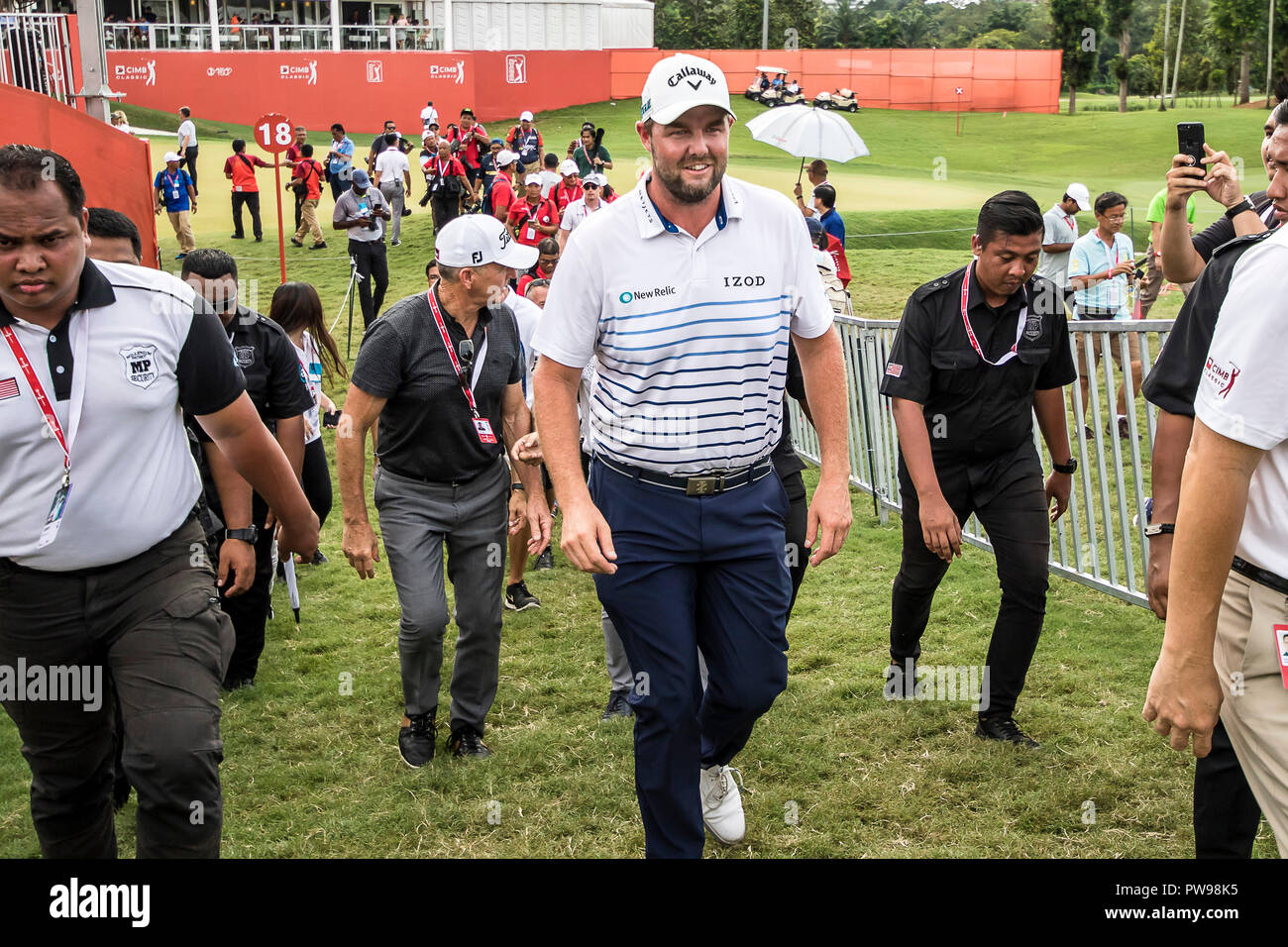 Kuala Lumpur, Malaysia. 14th October, 2018. Australian Marc Leishman wins the PGA CIMB Classic ...