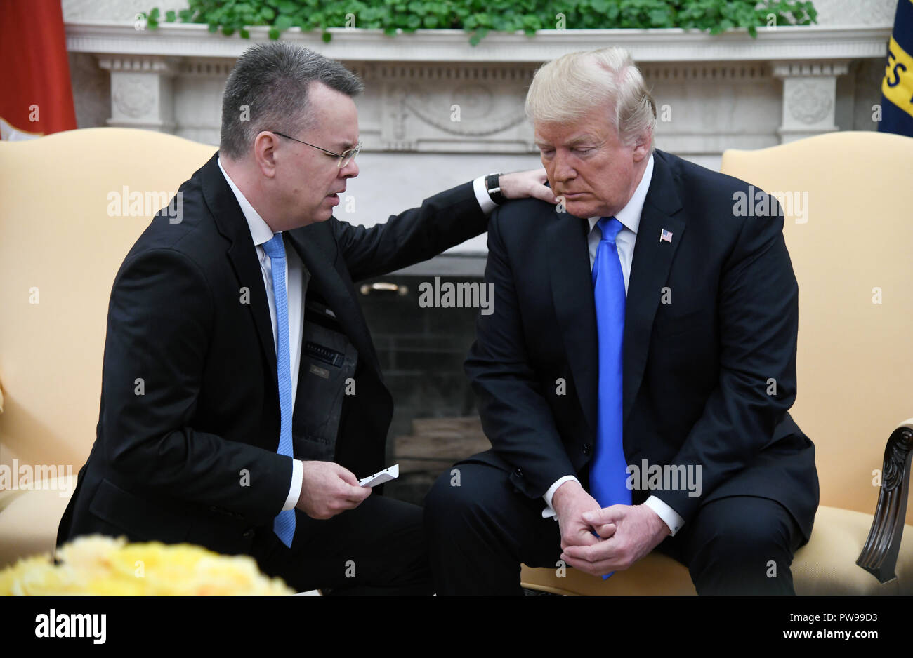 Washington, USA. 13th Oct, 2018. Pastor Andrew Brunson prays for U.S ...