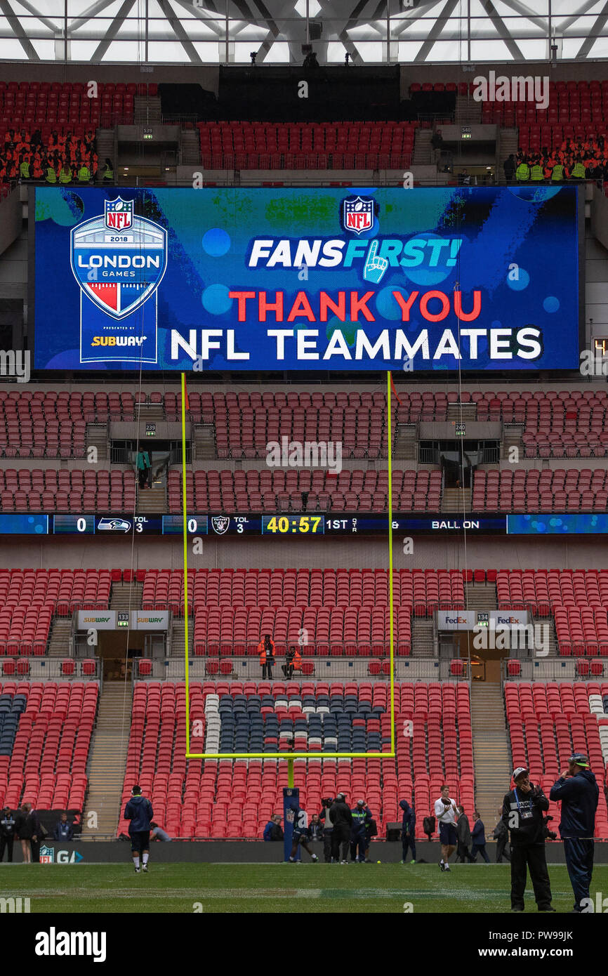 Wembley Stadium, London, UK. 14th Oct, 2018. NFL in London, game one ...