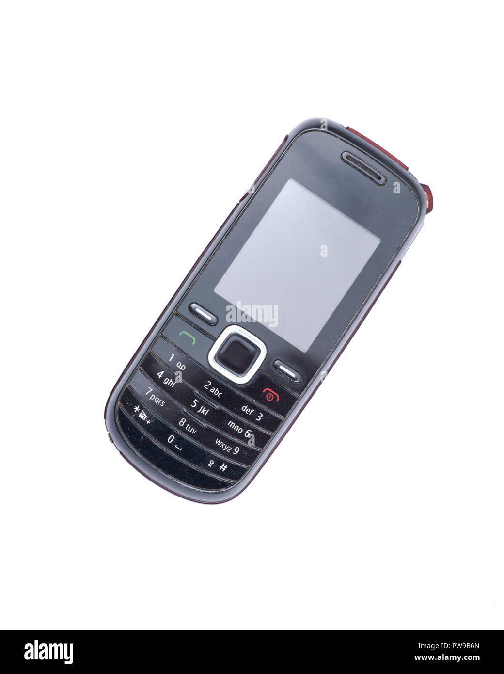 Old Used retro cell mobile phone isolated on white background Stock ...