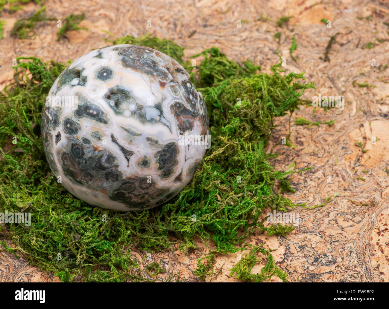 Orbicular ocean jasper sphere with crystallized vugs from Madagascar on ...
