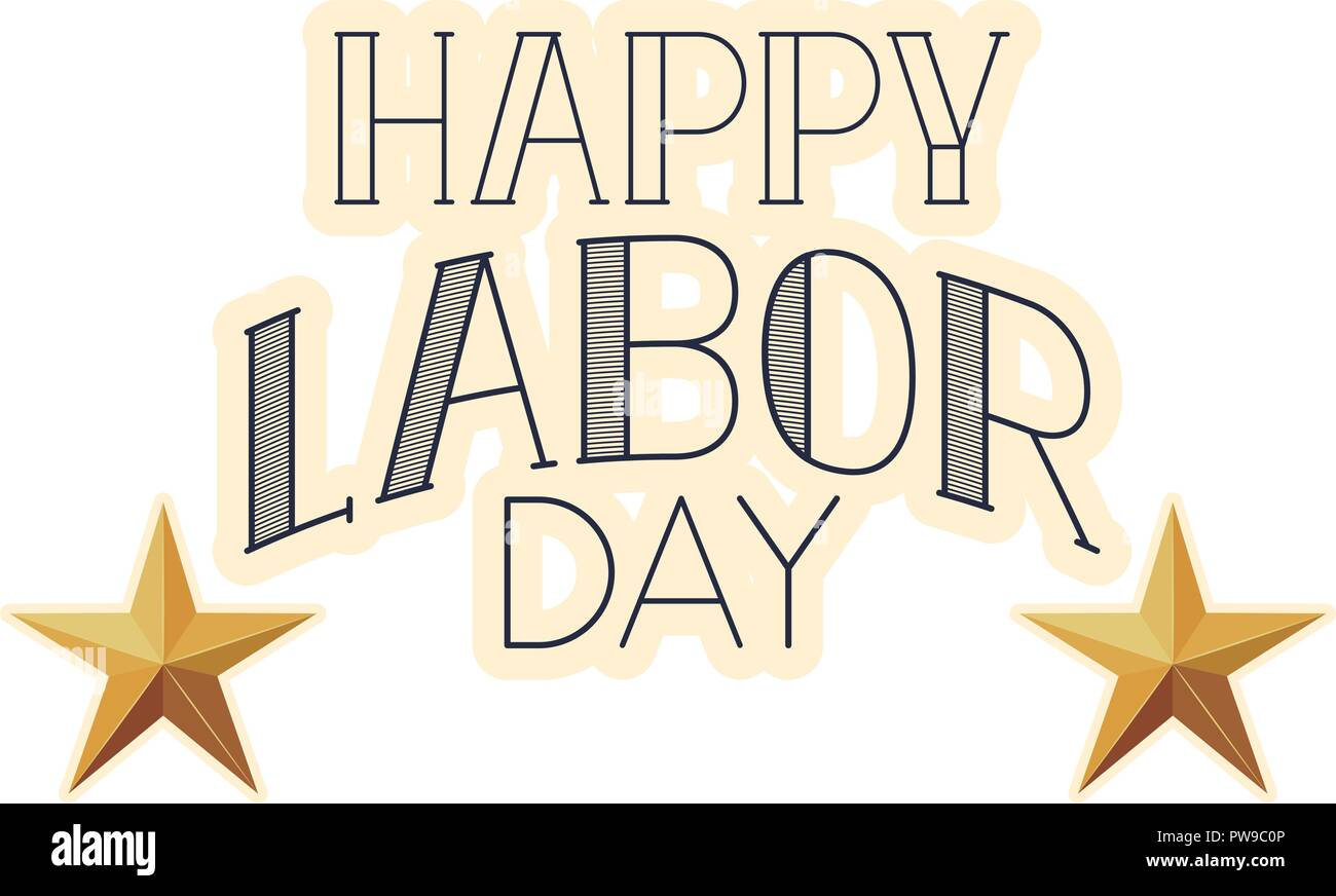 happy labor day with star isolated icon Stock Vector Image & Art - Alamy