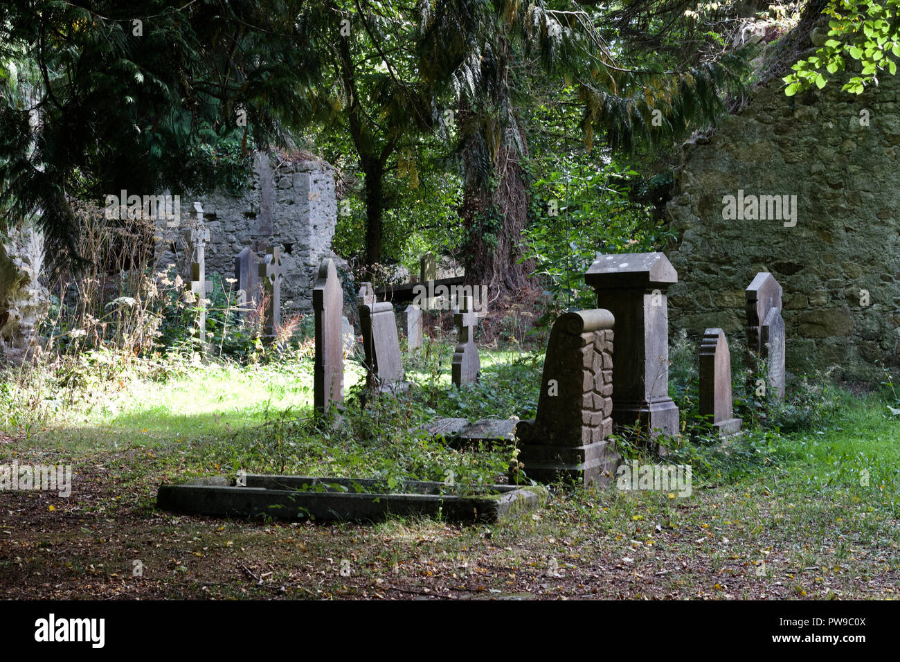 Small old European cemetery in a quiet woodland setting Stock Photo - Alamy