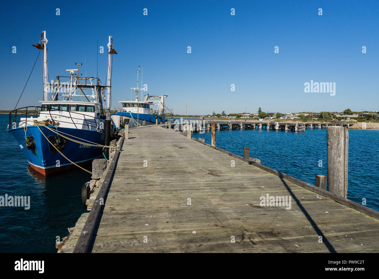 Trawler tied up to Venus Bay Jetty South Australia Stock Photo - Alamy