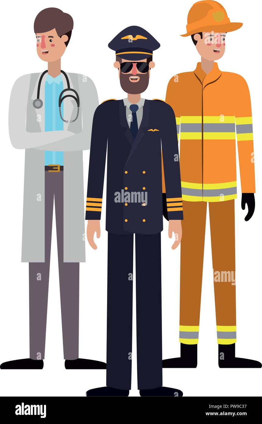 group of professionals avatar character Stock Vector Image & Art - Alamy