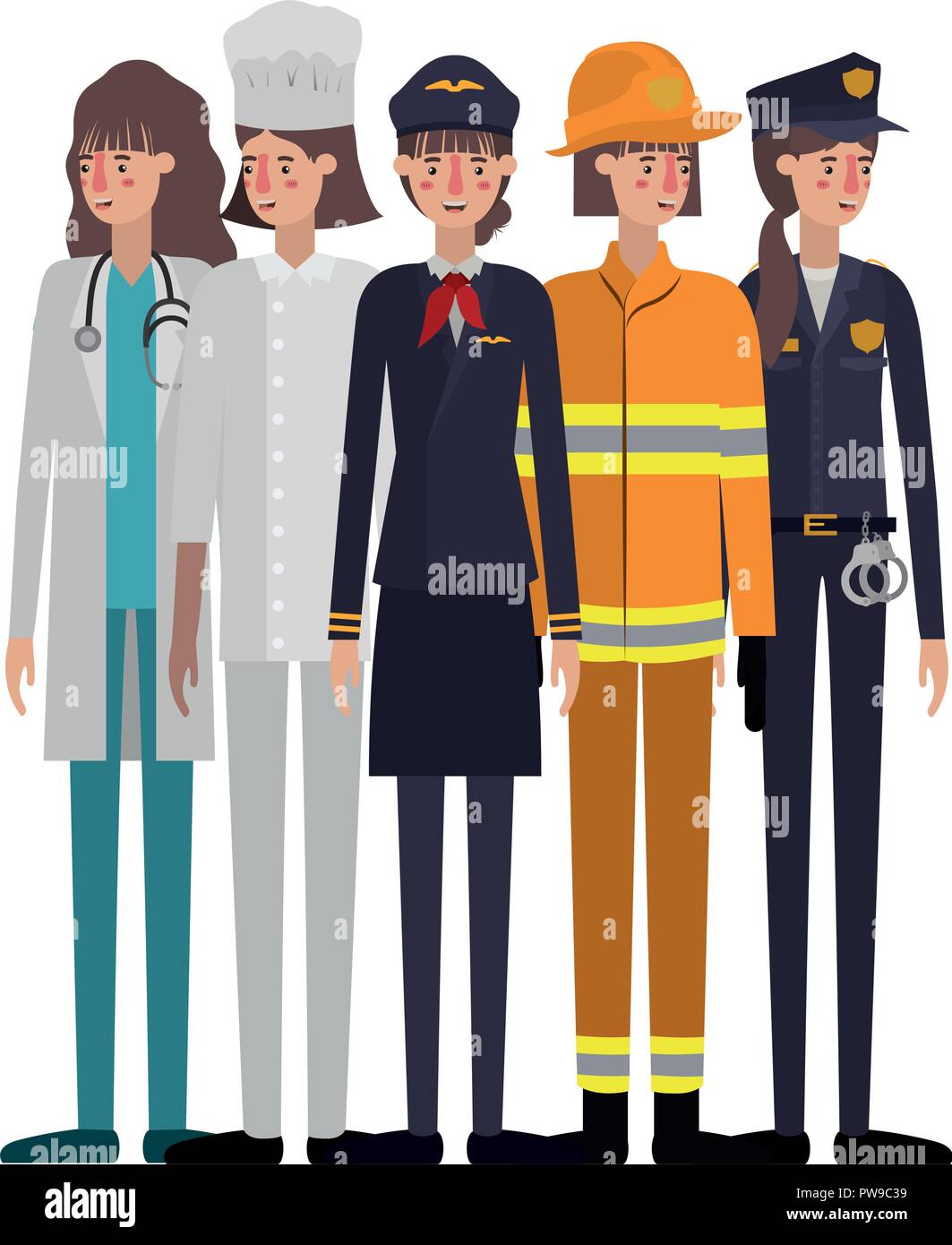 group of professionals avatar character Stock Vector Image & Art - Alamy