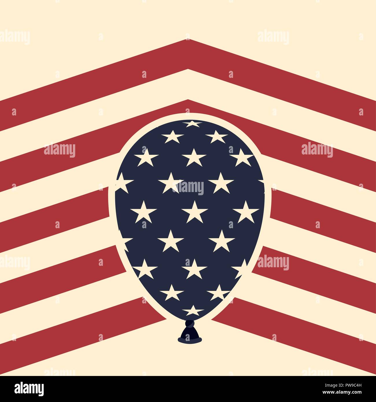 american flag pattern background with balloons icon Stock Vector Image ...