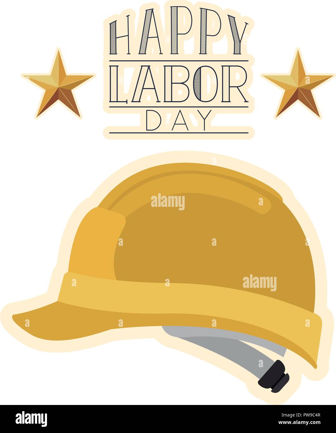 happy labor day with helmet isolated icon Stock Vector Image & Art - Alamy