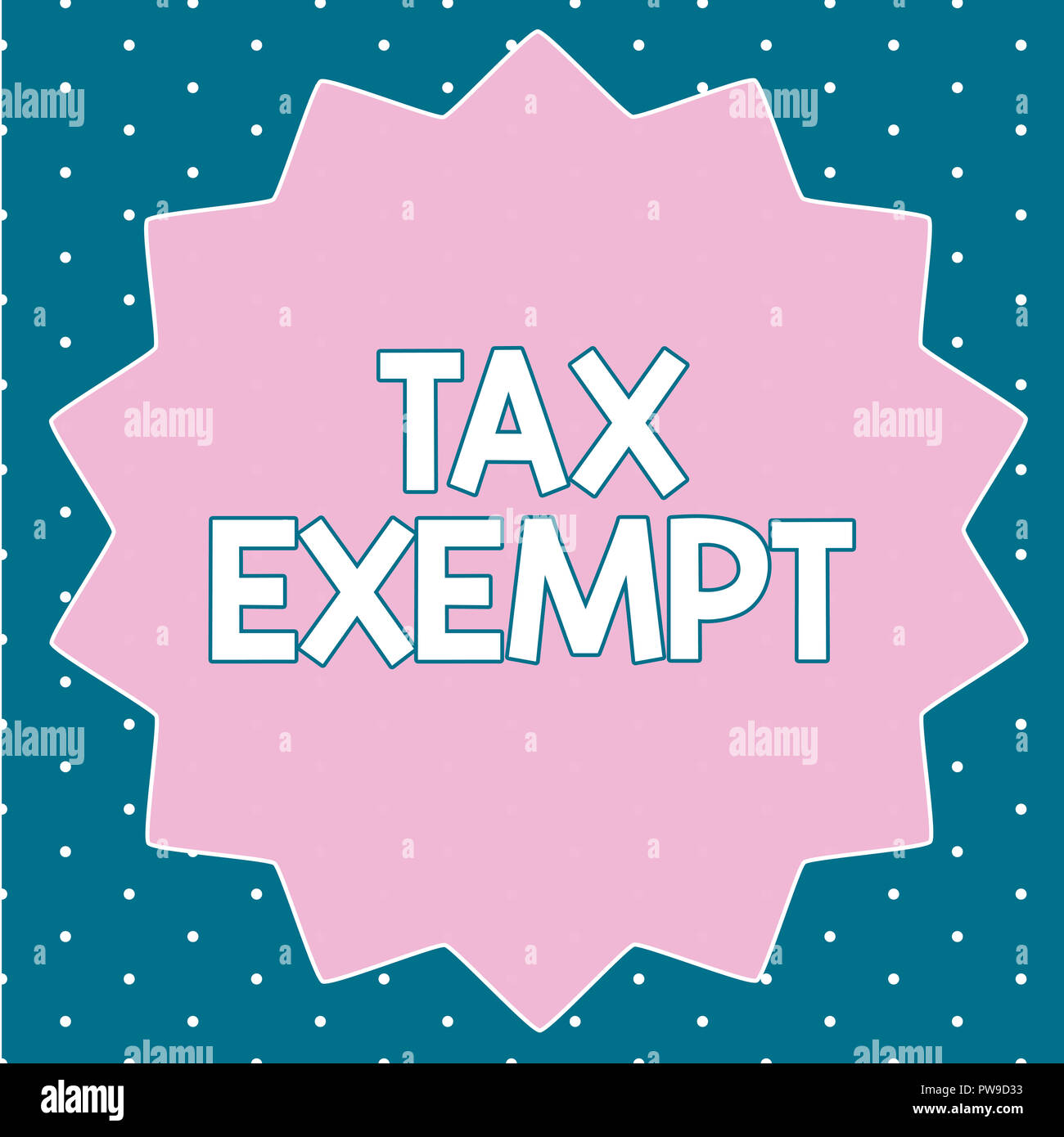 Text sign showing Tax Exempt. Conceptual photo Income or transactions ...