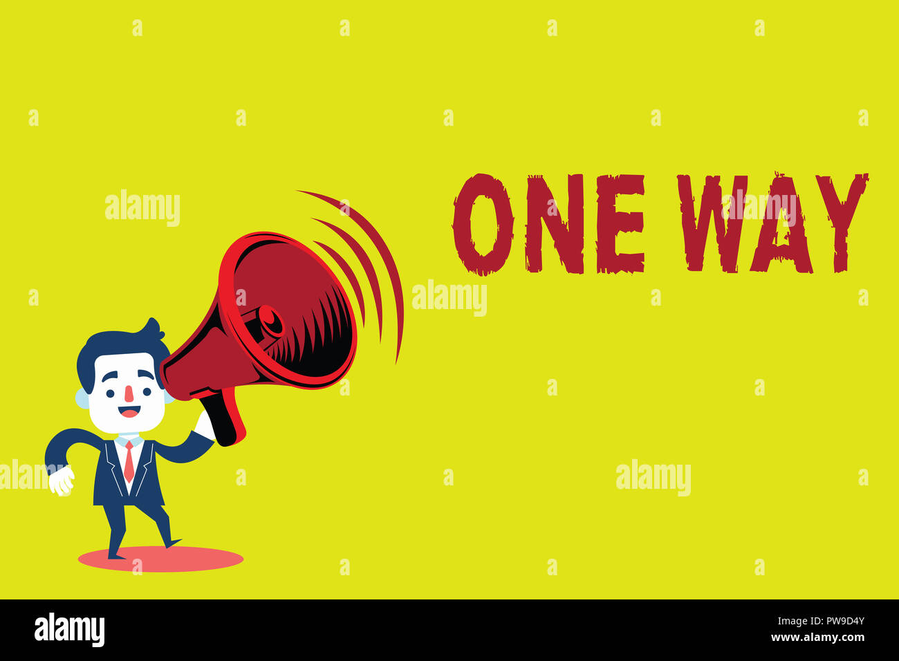 Handwriting text One Way. Concept meaning Only direction Street sign ...