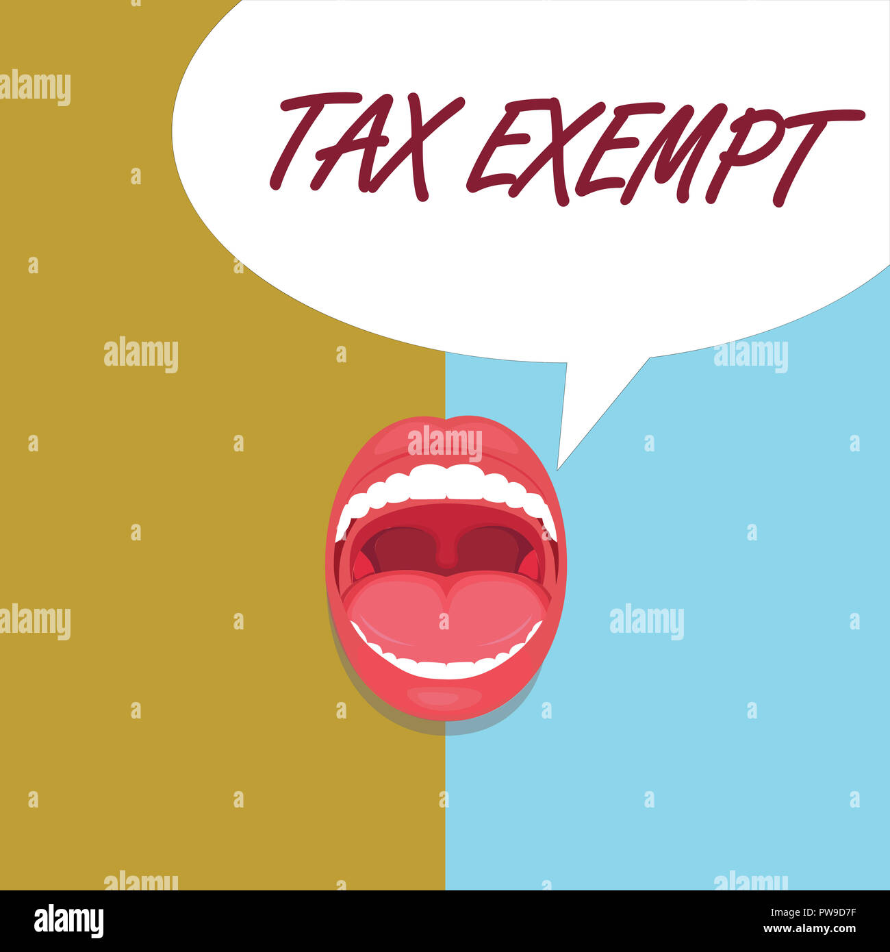 Handwriting text Tax Exempt. Concept meaning Income or transactions ...