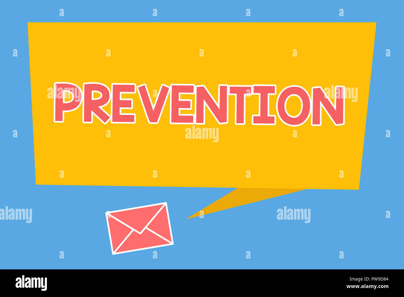 Handwriting text Prevention. Concept meaning Stopping something from ...