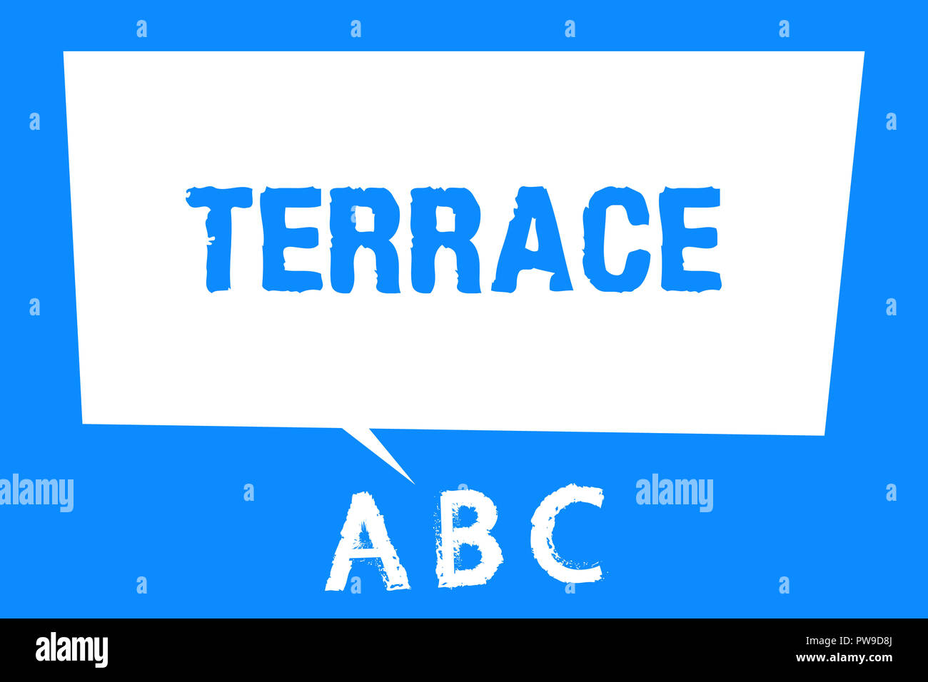Text sign showing Terrace. Conceptual photo Level paved area next to ...