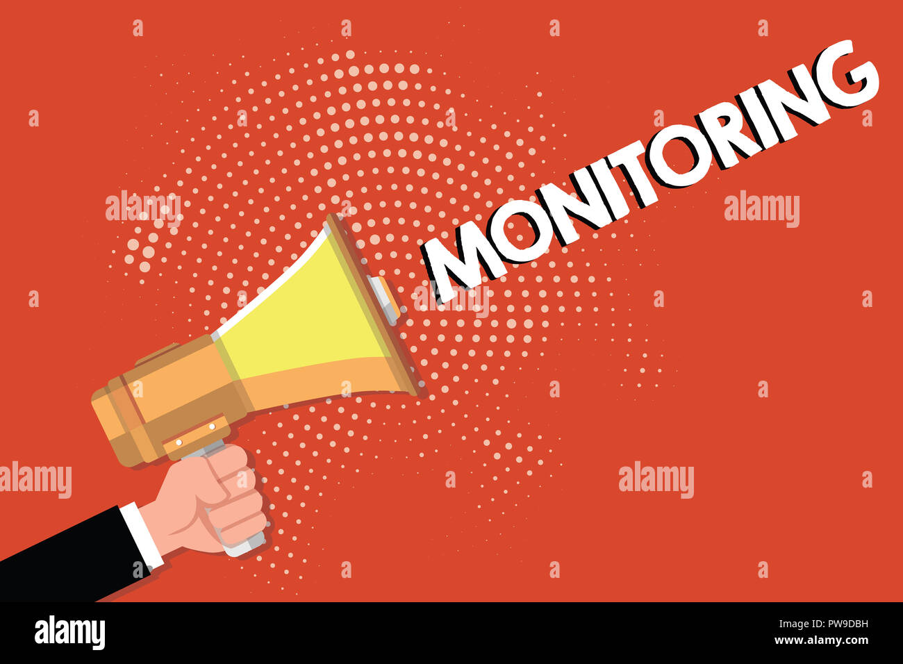 Writing note showing Monitoring. Business photo showcasing Observe ...