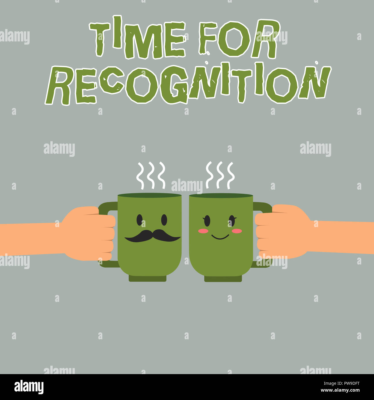 Handwriting text writing Time For Recognition. Concept meaning Acknowledgement Interval between ...