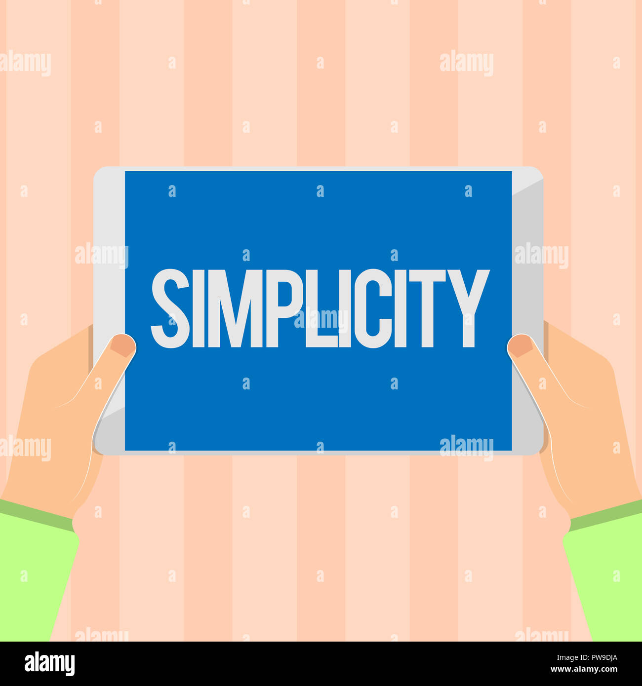 Text sign showing Simplicity. Conceptual photo Quality or condition of ...