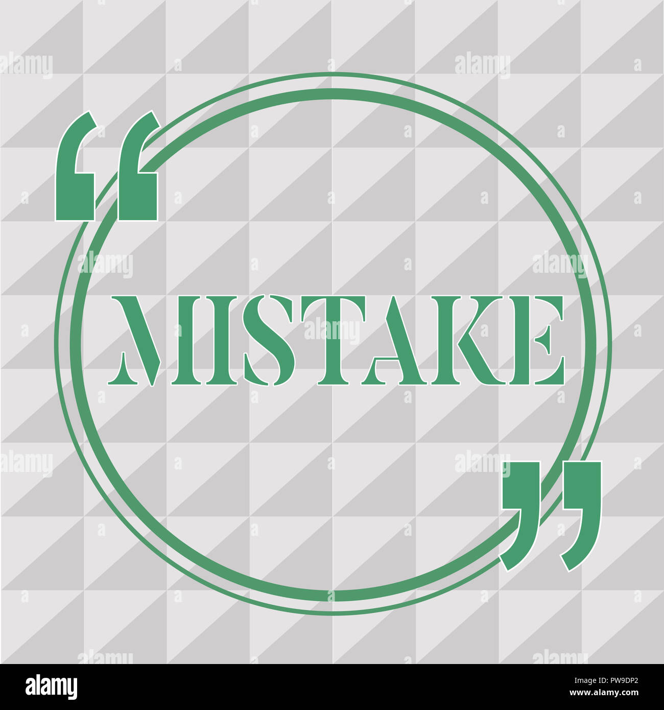 Text sign showing Mistake. Conceptual photo Something not correct Lack ...