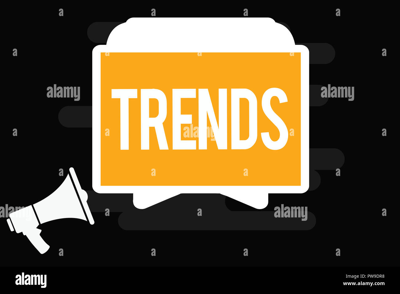 Handwriting text Trends. Concept meaning general direction in which ...