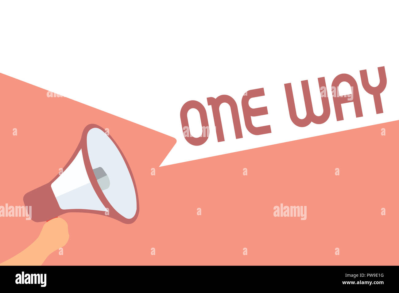 Handwriting text writing One Way. Concept meaning Only direction Street ...