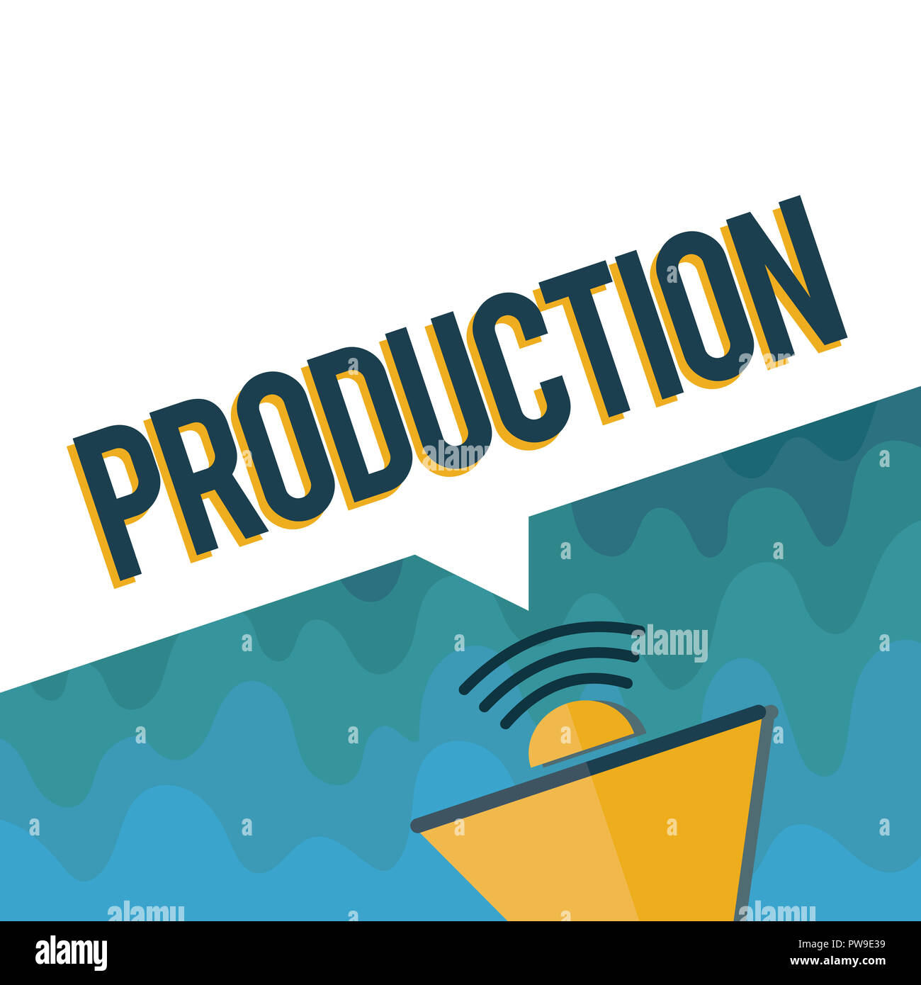 Handwriting text Production. Concept meaning Action of making or ...