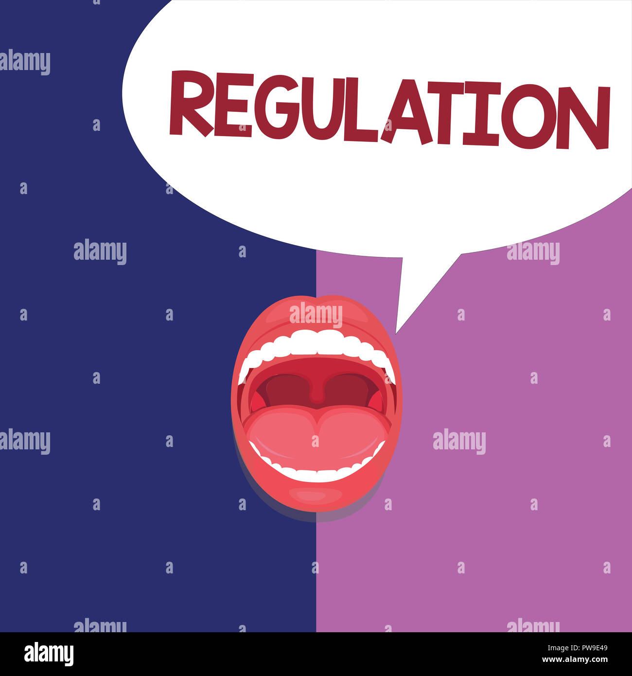 Text sign showing Regulation. Conceptual photo Rule law or directive ...