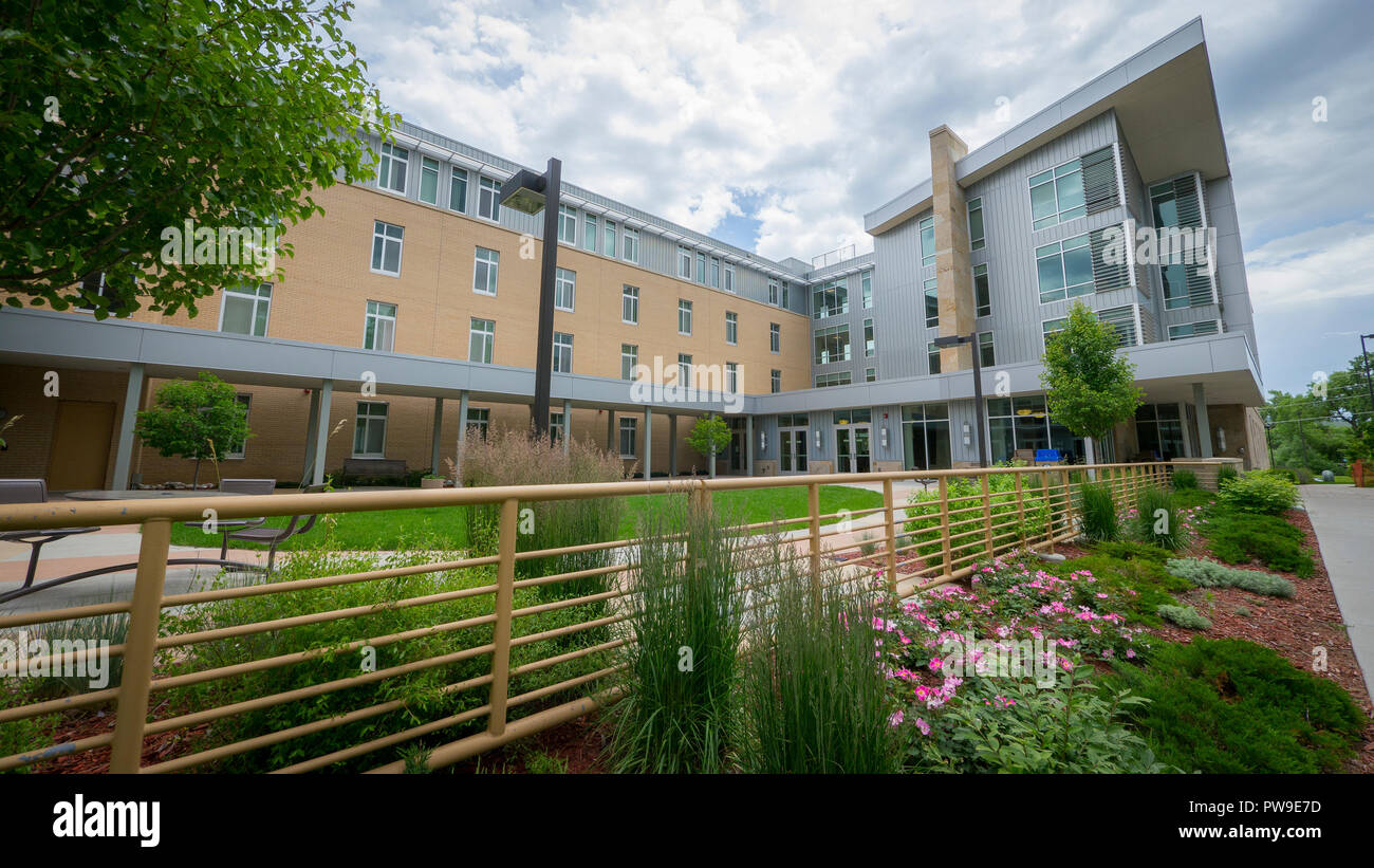 Modern dormitory building at the Colorado School of Mines in Golden ...