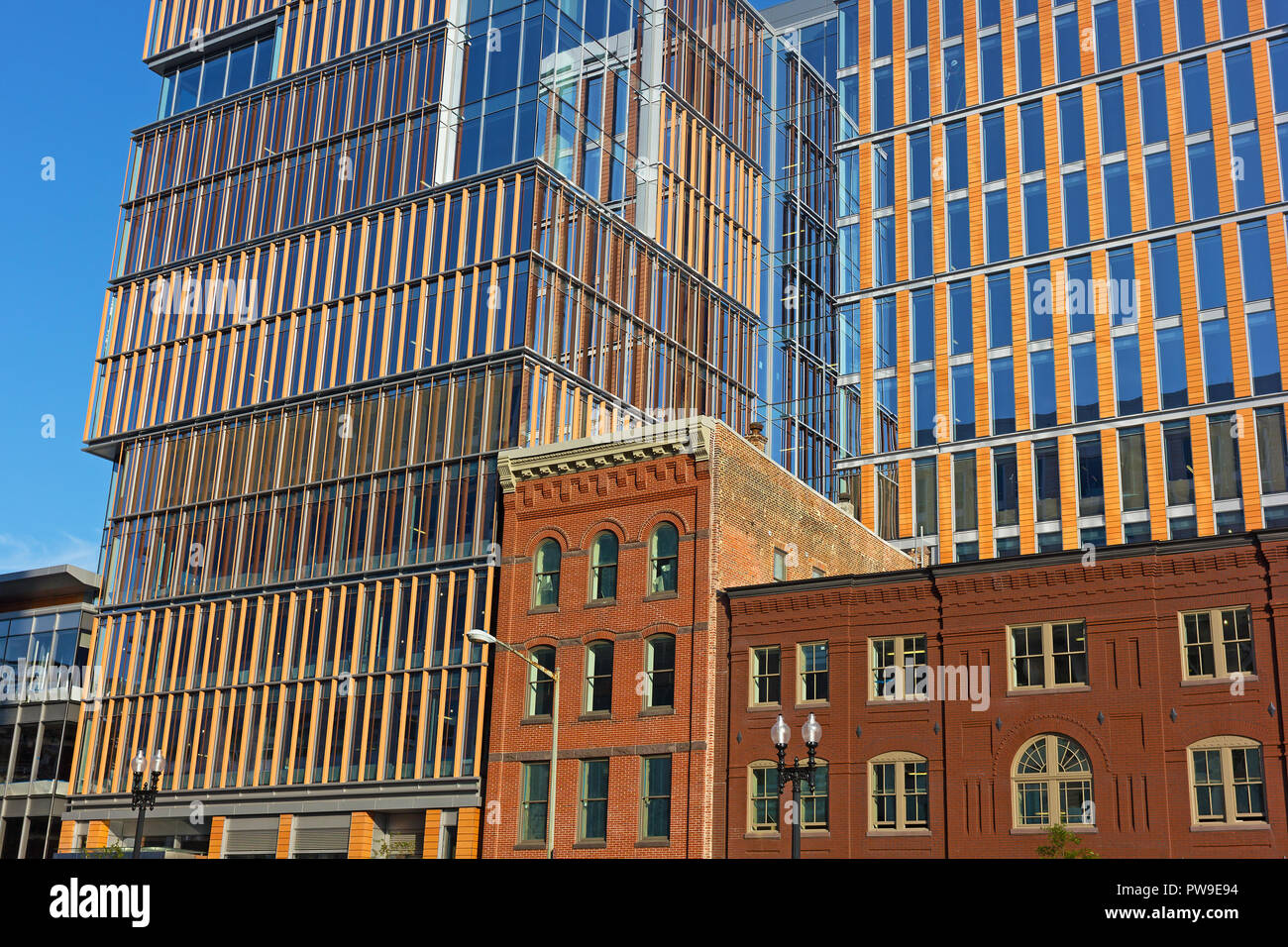 Modern architecture meets historic buildings in downtown of Washington ...