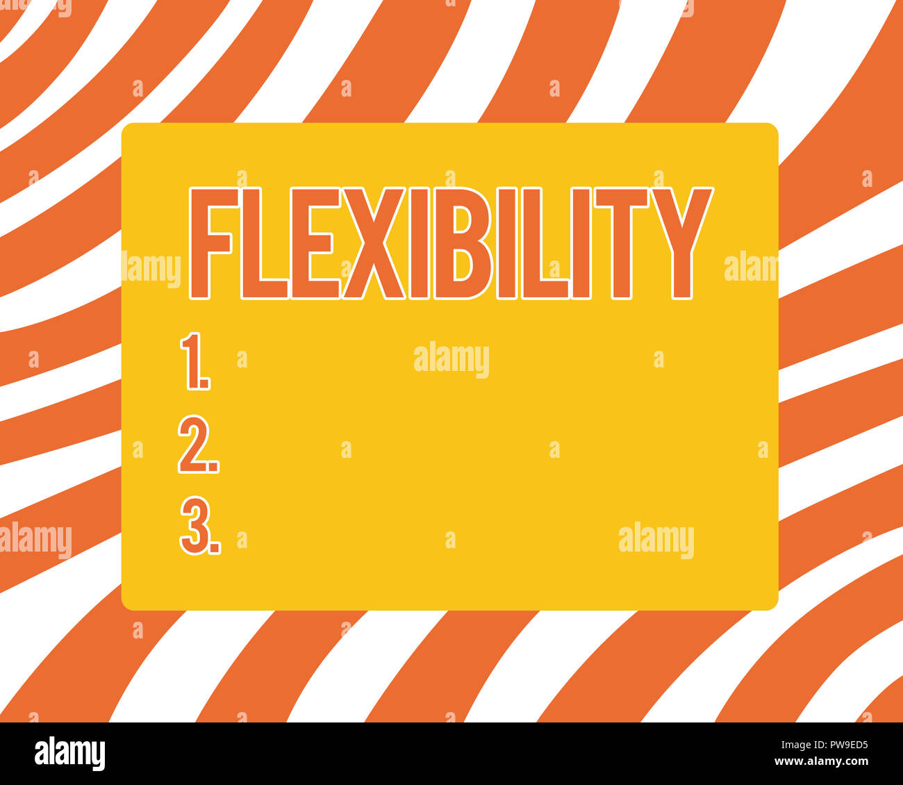 Text sign showing Flexibility. Conceptual photo Quality of bending ...
