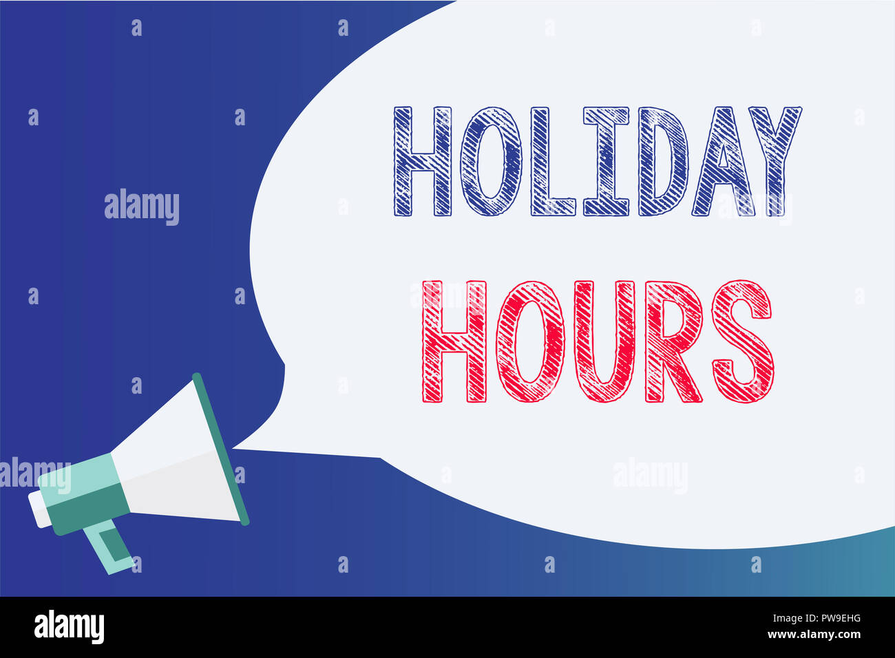 Text sign showing Holiday Hours. Conceptual photo Schedule 24 or 7 Half ...
