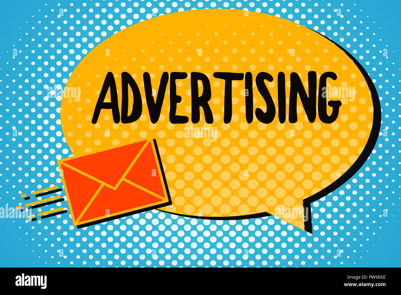 Handwriting text Advertising. Concept meaning Producing advertisements ...