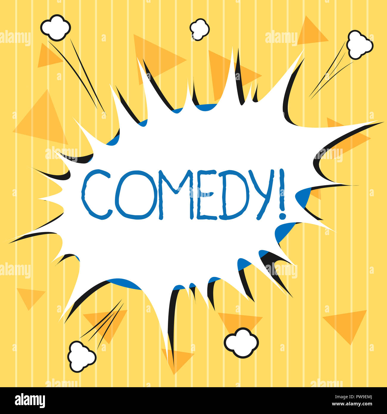 Handwriting text Comedy. Concept meaning Professional entertainment ...