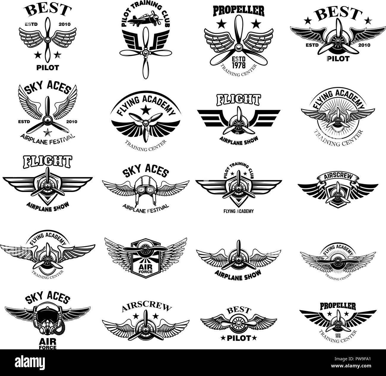 Airplane pilot badge Black and White Stock Photos & Images - Alamy