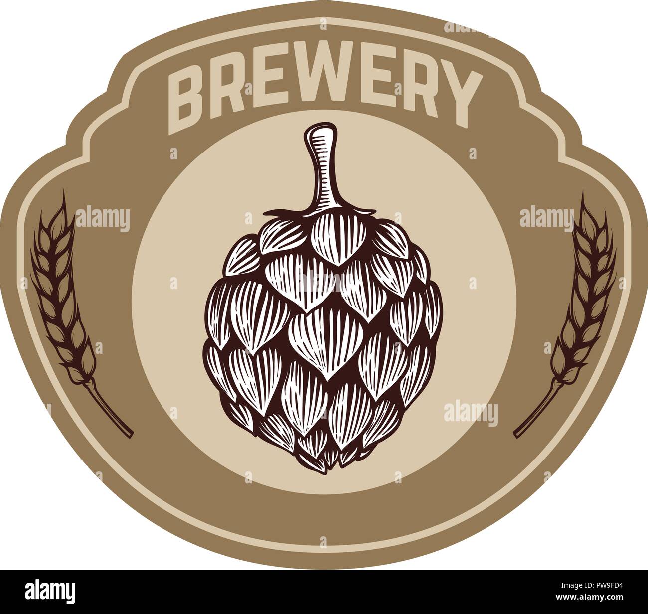 Hops Beer Label Vector