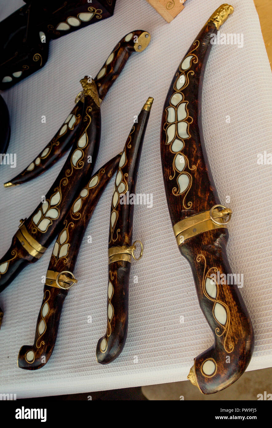 Ottoman Turkish style daggers with mother of pearl inlays Stock Photo ...