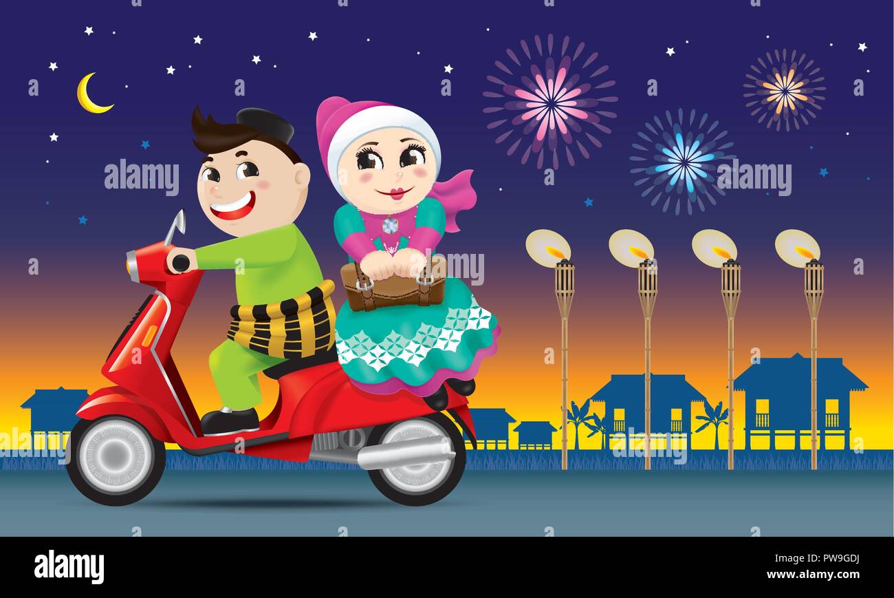 A couple is on the way back to their hometown, ready to celebrate Raya ...