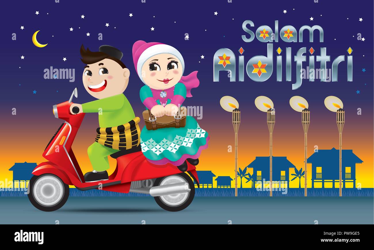 A couple is on the way back to their hometown, ready to celebrate Raya ...