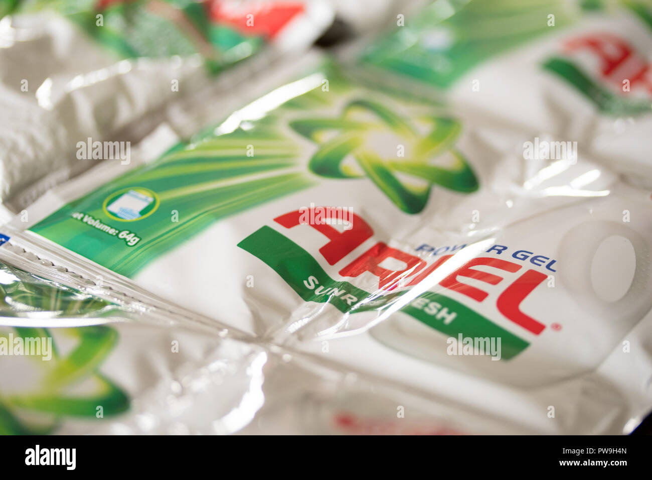 Concept Image of global warming & climate change.Small plastic sachets ...