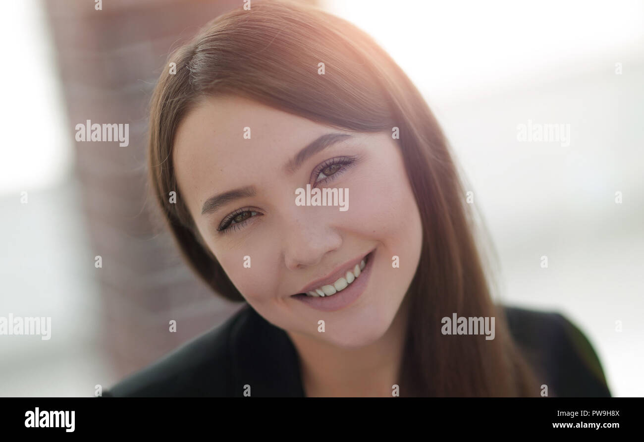 Face of beautiful woman on office background Stock Photo - Alamy