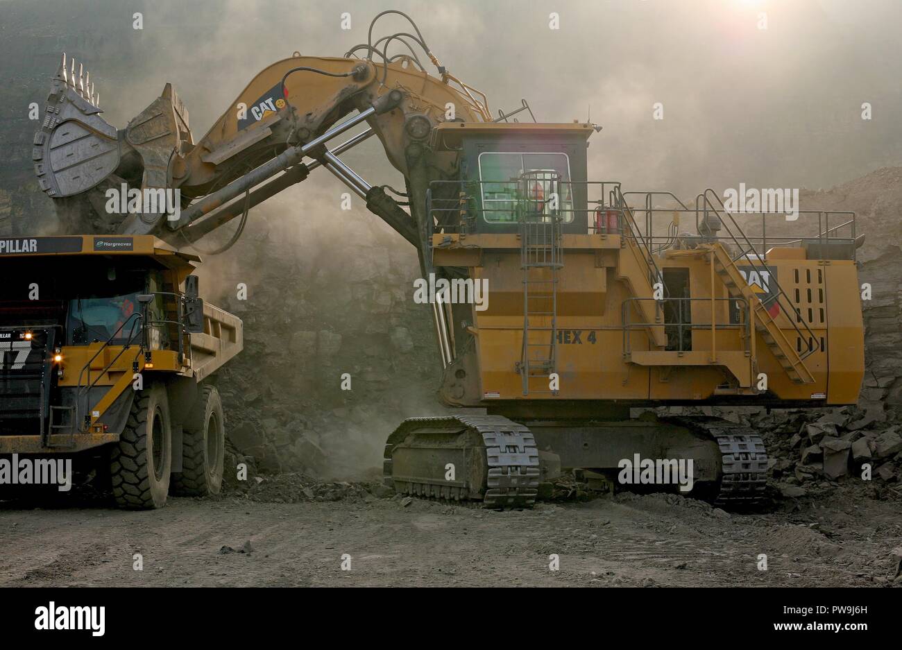 A Caterpillar 6030 range of hydraulic face shovels and excavators ...