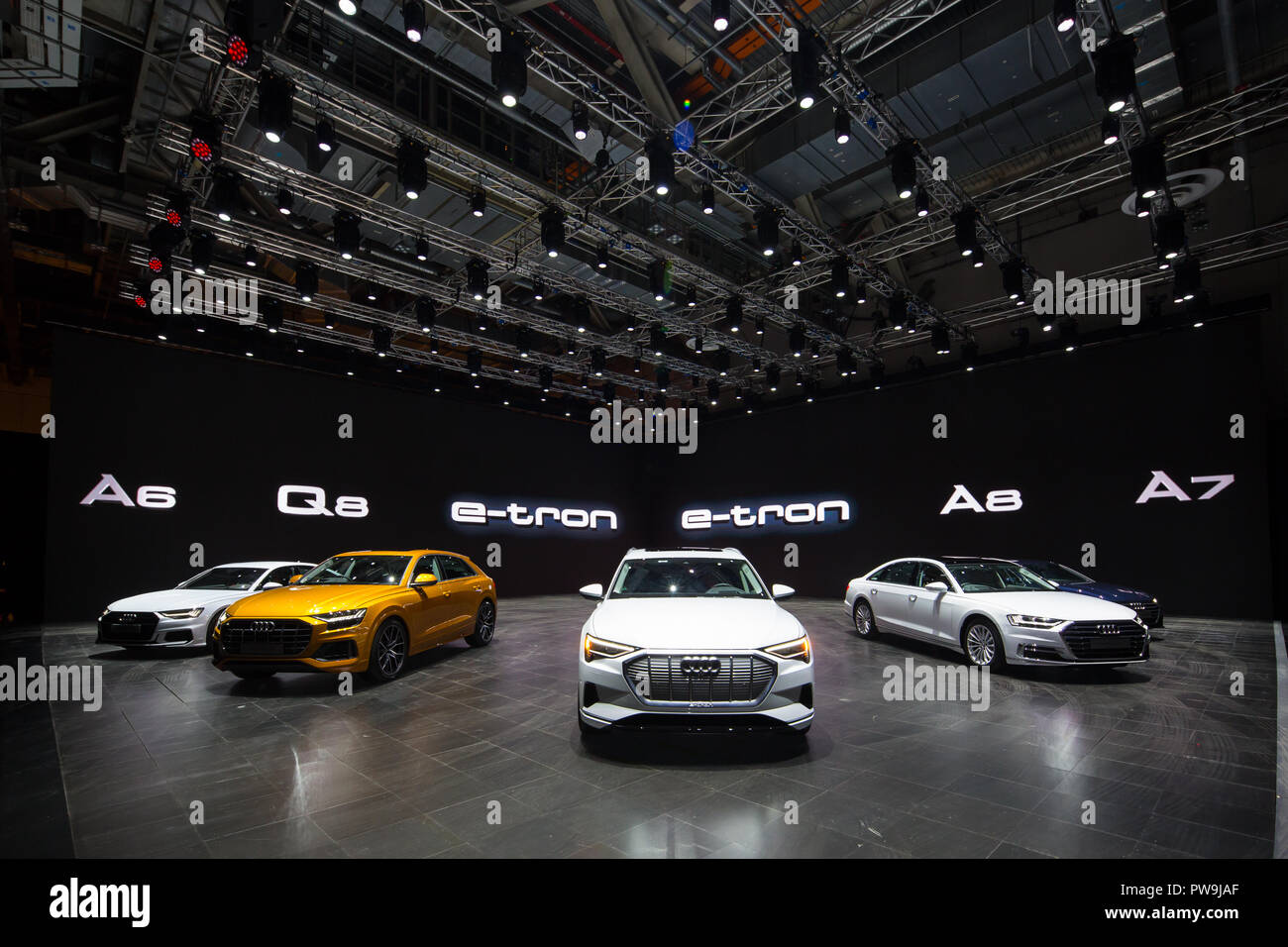 Showcasing a series of Audi cars at Audi Brand Experience Singapore ...