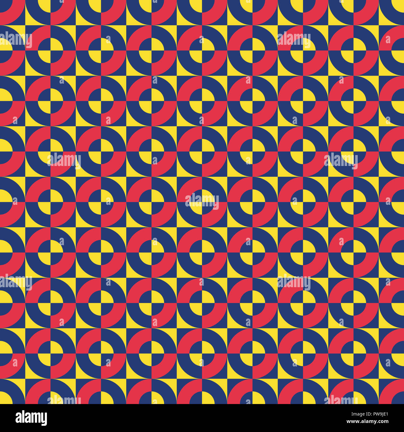 Seamless abstract geometric square and circle intersection pattern ...