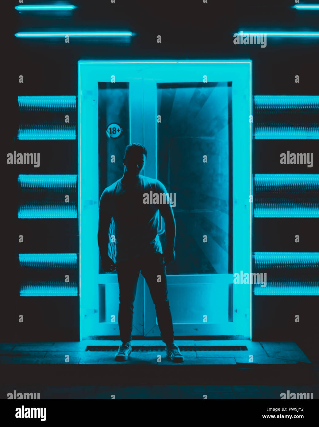 Neon silhouette hi-res stock photography and images - Alamy