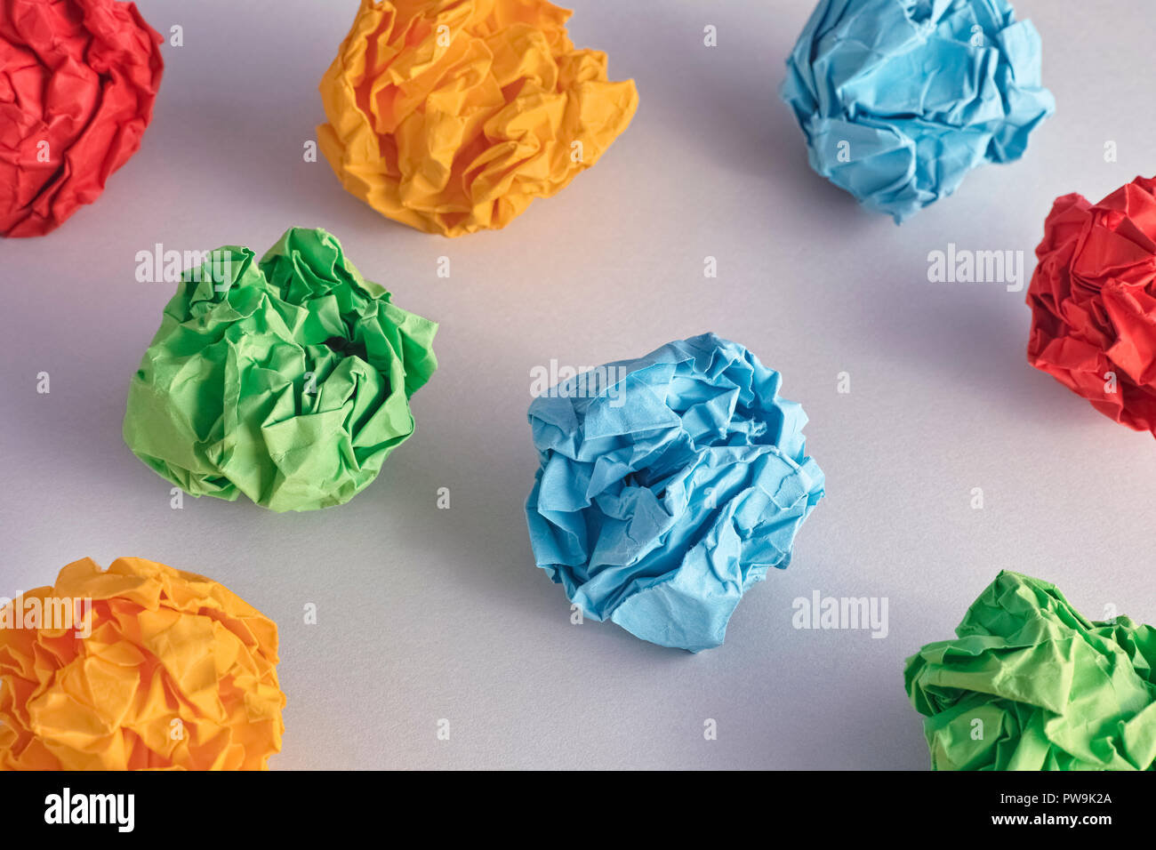 Colorful crumpled paper balls. Close up Stock Photo - Alamy