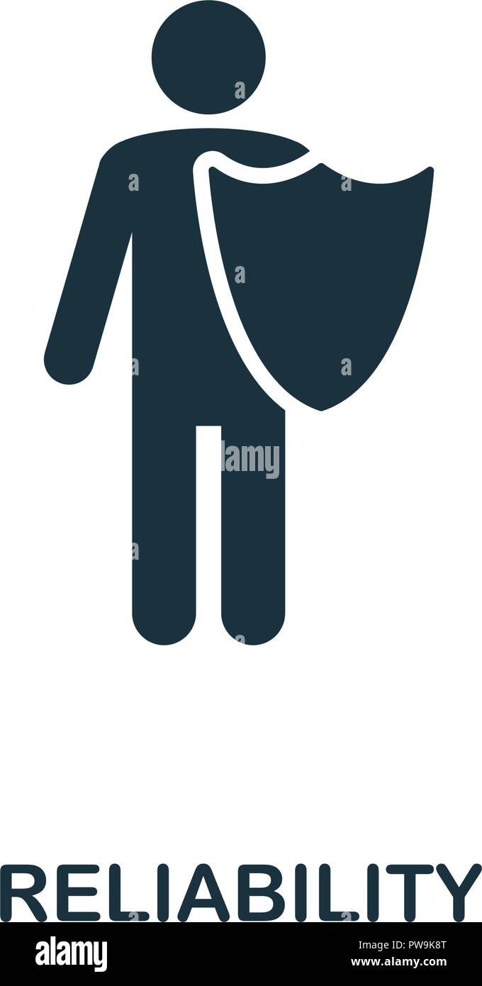 Reliability icon. Monochrome style design from business ethics ...