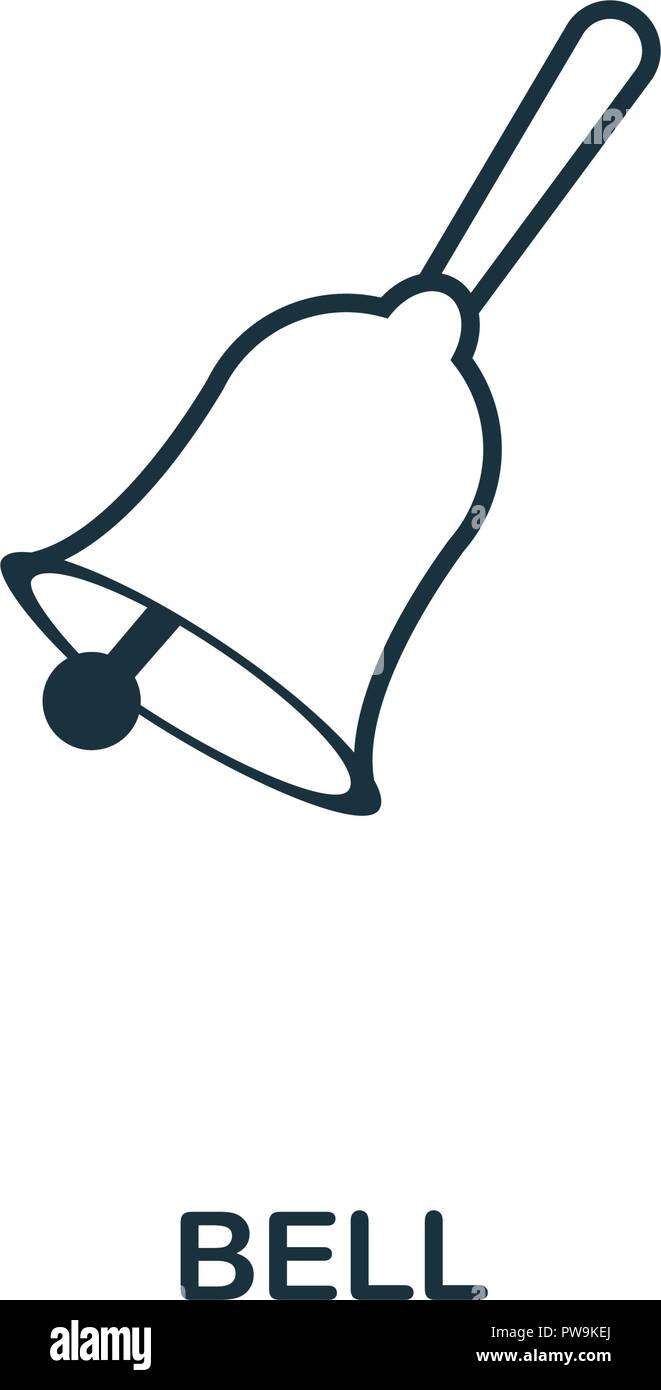 Bell outline icon. Creative design from school icon collection. Premium ...