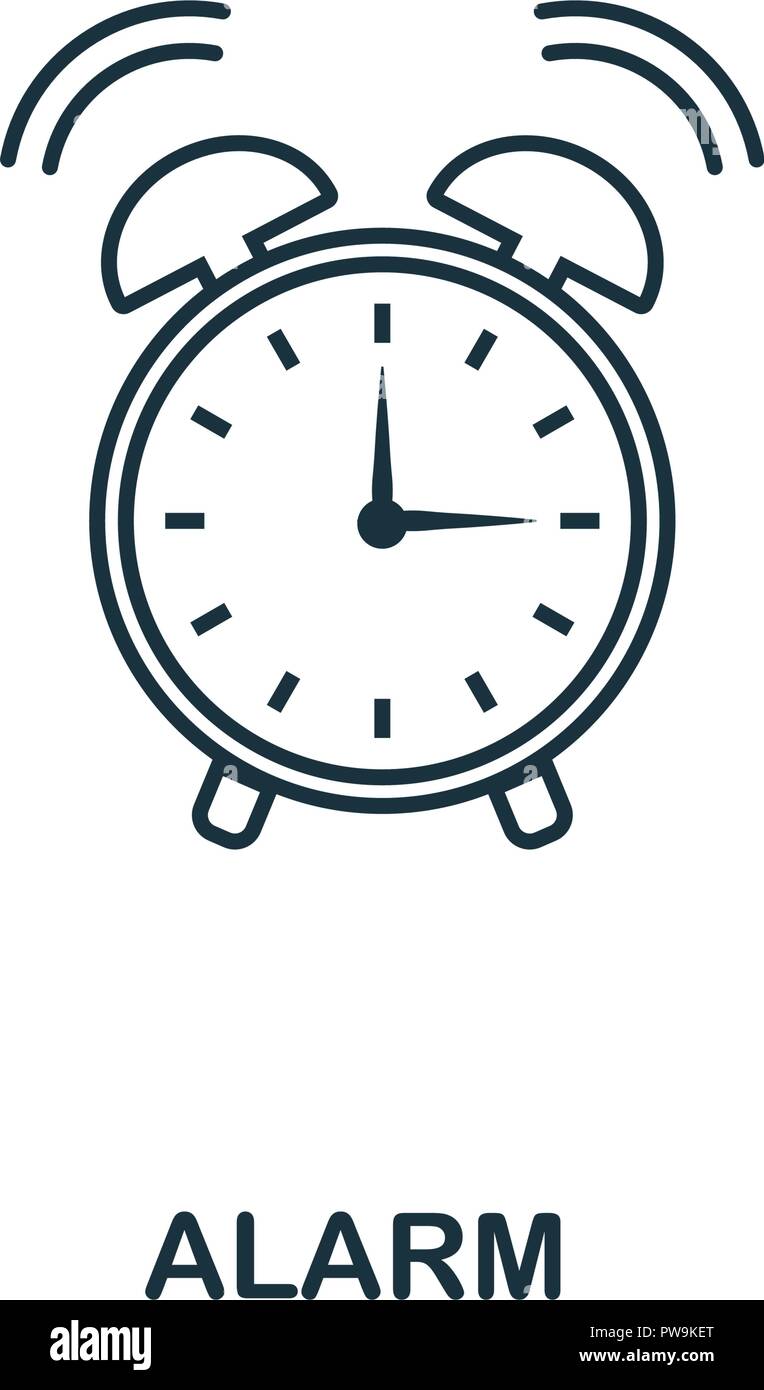 Alarm outline icon. Creative design from school icon collection ...