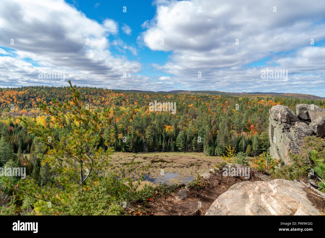 Hiking the Eagle Nest Lookout Trail in Calabogie Ontario Stock Photo ...
